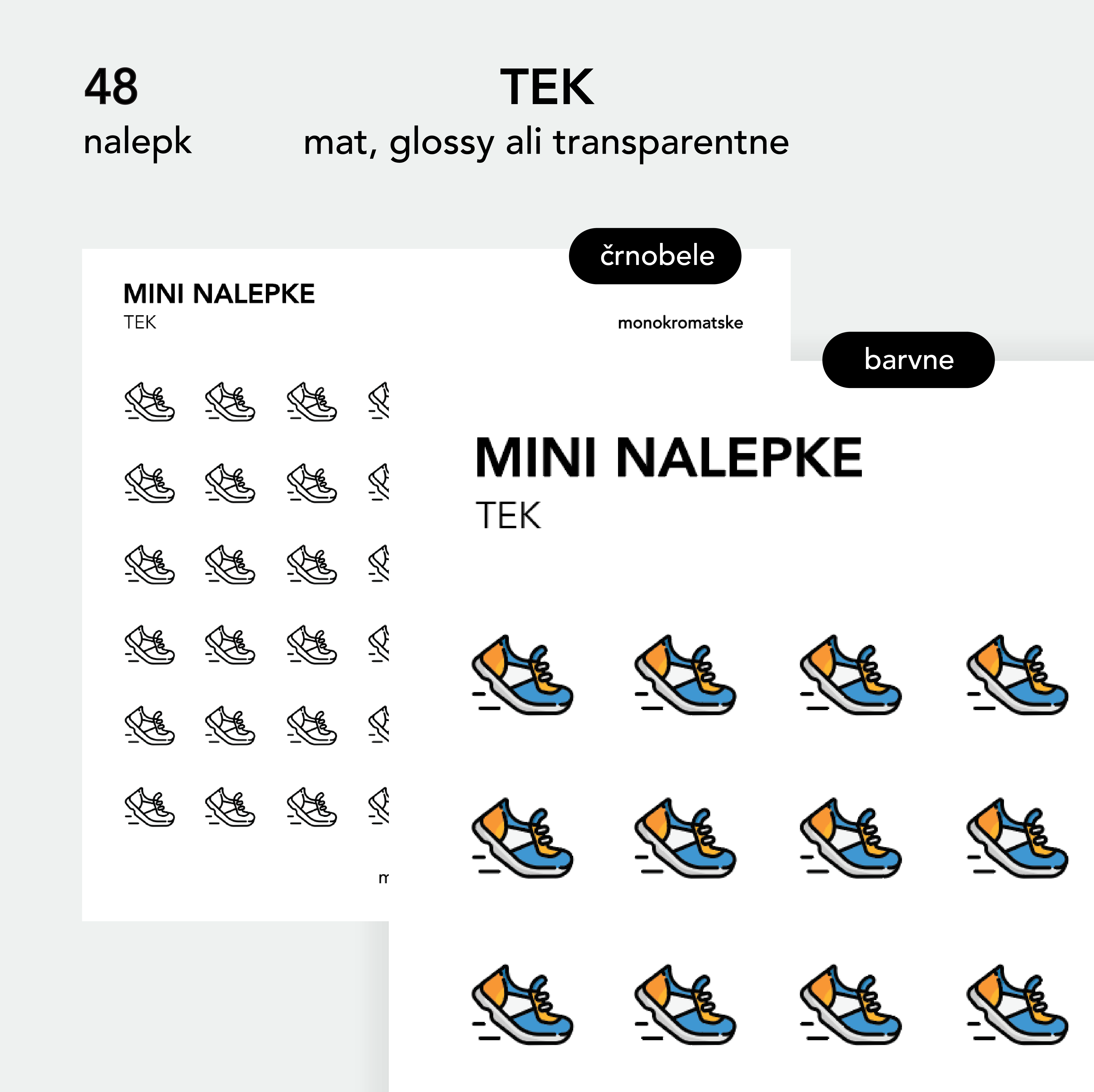 Mini nalepke | tek | Nalepke za planerje | Nalepke za rokovnike